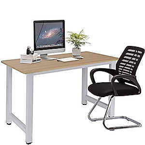 Desktop Computer Desk, Home Office Study Writing Table Computer Gaming Table Bedroom Laptop Study Table, 47.2inch Student Workstation Study Reading Writing Desk PC Laptop Table (White)