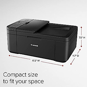 Canon PIXMA TR4720 All-in-One Wireless Color Inkjet Printer, Black - Print Copy Scan Fax - 2-Line LCD Display, 4800 x 1200 dpi, Auto 2-Side Printing, 20-Sheet ADF, DAODYANG Printer_Cable