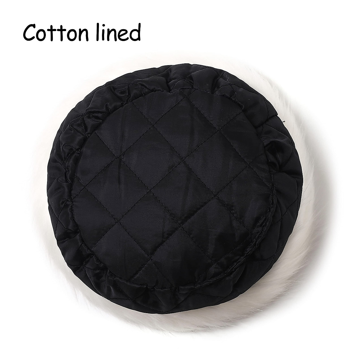 Dikoaina Faux Fur Cossack Russian Style Hat for Ladies Winter Hats for Women, White, Medium