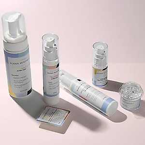 Alana Mitchell At Home Facial Kit (7 Pc Set) - Multiple Facials w/Eye Cream, Face Cleanser, Vitamin C Moisturizer, Hyaluronic Acid Serum, Facial Mask & Exfoliating Sponge (x2) – For All Skin Types