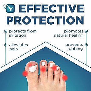 Homergy Original Soft Gel Toe Cap - 6 Big Toe Protectors for Women & Men, Cushioning Toe Sleeves to Provide Relief from Missing/Ingrown Toenails, Corns, Calluses, Blisters, Hammer Toes