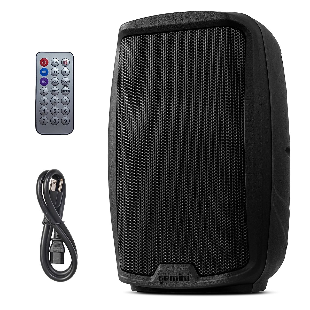Gemini Sound AS-2115BT Active 15 Inch Woofer 2000 Watt DJ Monitor Powered Amplified PA Speakers System with Bluetooth, Wireless Stereo Pairing, Onboard 2 Channel Mixer Handles and Portable Fly Points