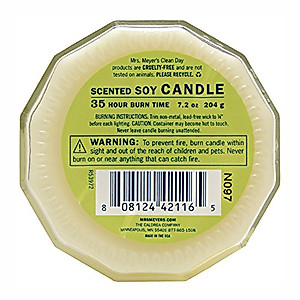 Mrs. Meyer's Clean Day Soy Candle, Lemon Verbena, 7.2-Ounce Jars (Pack of 6)