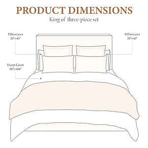 cebihy 100% Linen Duvet Cover Set King 3 Pieces, French Normandy Flax Linen, Cooling, Soft, and Breathable Linen Bedding Set - 1 Duvet Cover 90"x 104", 2 Pillowcases 20"x 40", Indigo