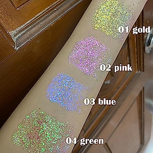 Paminify Blue Body Glitter Gel,Singer Concerts Music Festival Rave Accessories,Holographic Color Changing Glitter,Intense Mermaid Face Glitter for Body, Face, Hair and Lip,Vegan & Cruelty Free-1.76 oz