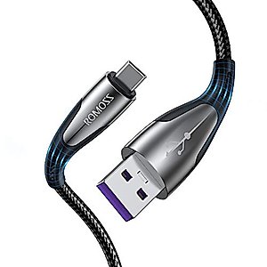 ROMOSS 5A USB C Cable - 100W Fast Charging USB-A to USB-C Braided Cord Supercharge Type C Charger Compatible with Samsung Galaxy S20, S20+, S20 Ultra, Note20 Ultra and More(Supports Data Transfer)