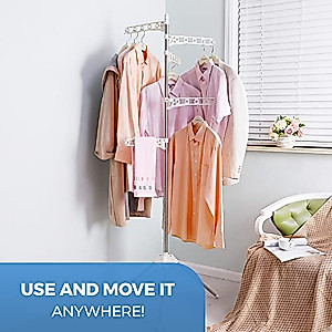 Home Spirit Tripod Clothing Rack, Indoor Clothes Drying Rack for Laundry, Foldable for Storage, Adjustable Height Up to 74", Five Removable Adjustable Hangers, Holds Up to 36 Garments