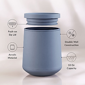 Maars Port Acrylic Wine Tumbler with Lid | Premium Outdoor Insulated Double Wall Reusable Wine Glass Cups, BPA Free Plastic - Clear, 4 Pack