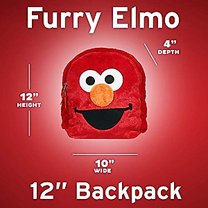 Sesame Street Plush Elmo Backpack for Toddlers, Boys, and Girls - for School or Travel - Small 12 Inch Size
