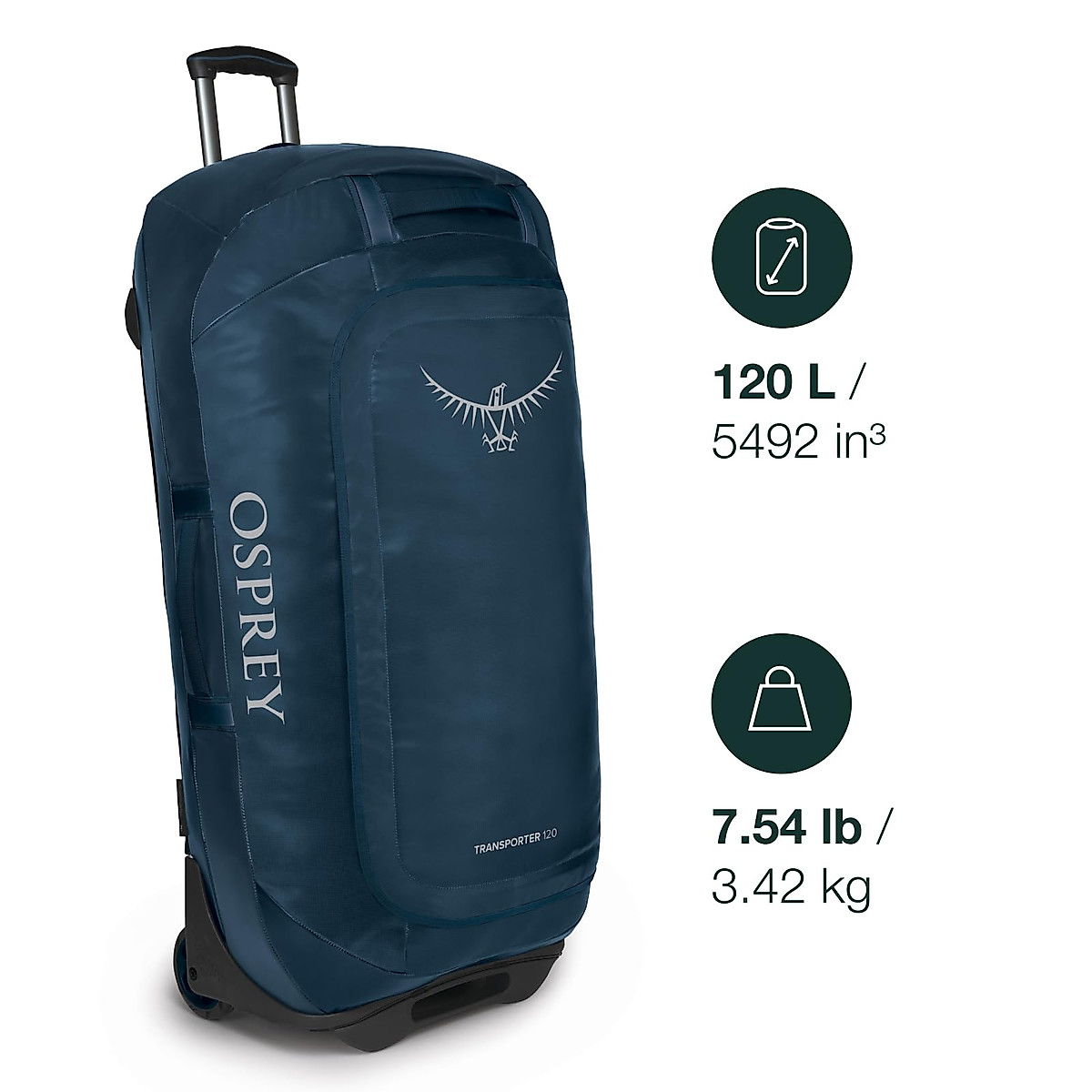 Osprey Transporter 120L Wheeled Travel Duffel Bag, Black