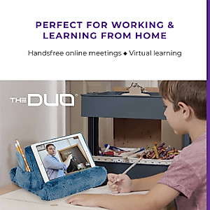 THE DUO Super Plush Multi-Angle Viewing Stand for iPad, Tablet, Phone - Memory Foam Tablet Stand - Portable Tablet Holder for Travel and Work from Home - Leopard, 10 x 10 x 6.75 inches