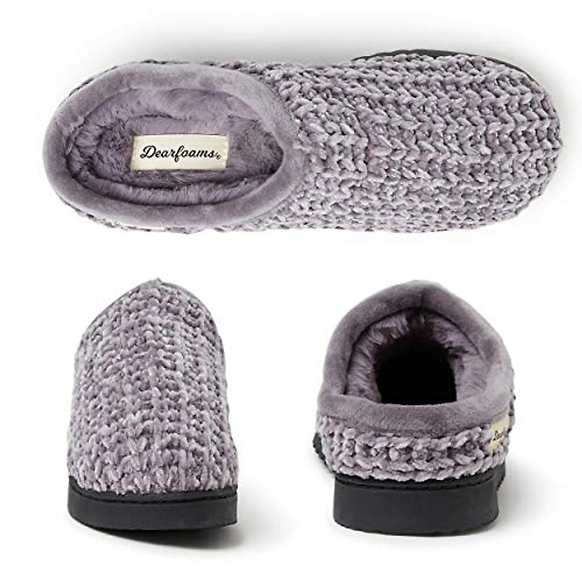 Dearfoams Women's Chenille High Vamp Clog Slipper, Excalibur, X-Large