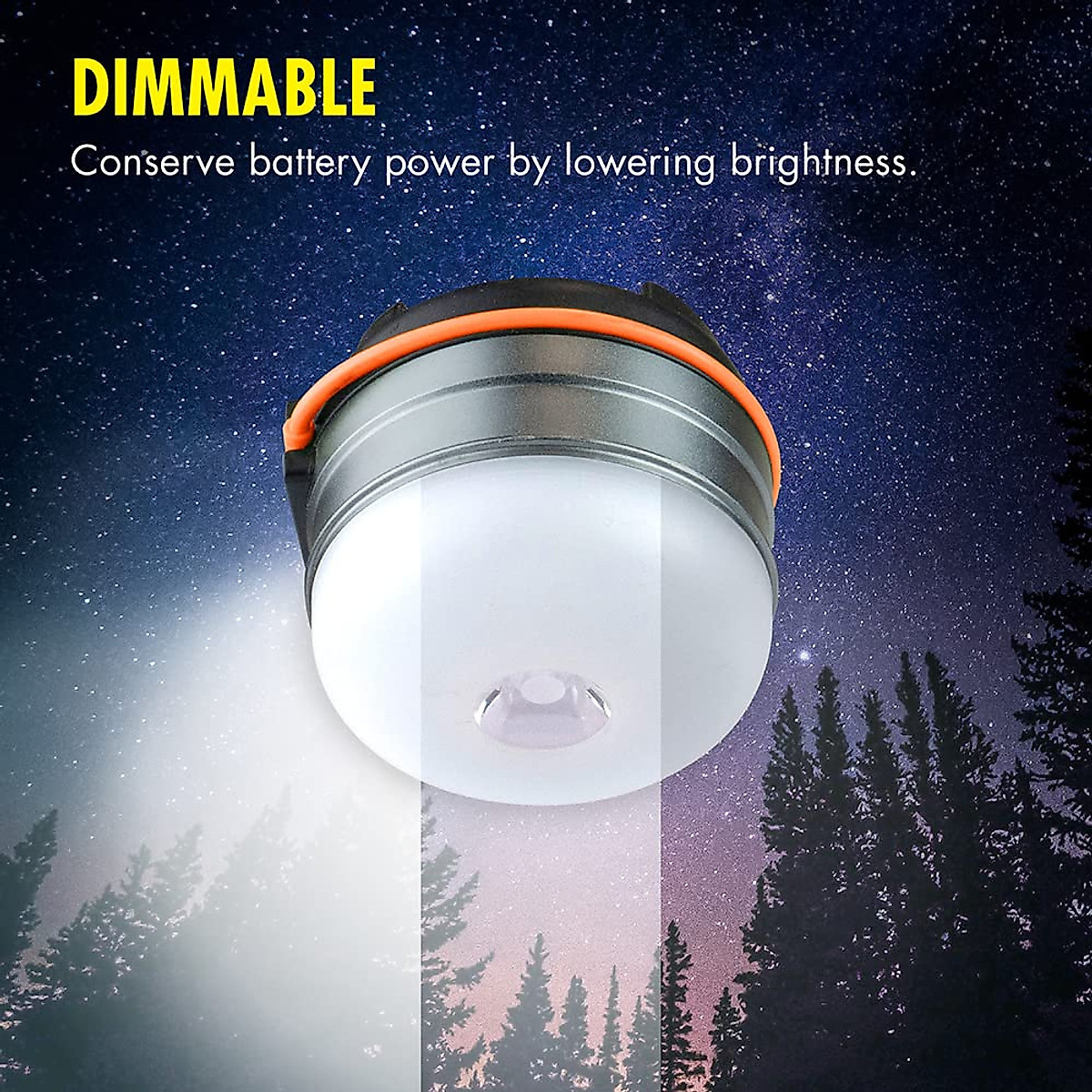 Wagan EL4305 LED Camping Lantern Dimmable Spotlight USB Rechargeable 260LM Magnetic Base Hanging Hook for Emergency Outdoor Hiking Home and Car