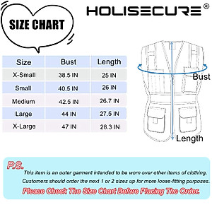 HoliSecure Safety Vest for women, Hi vis Reflective Lady Work vest With 9 Multi Pocket And Zipper(Pink Medium)