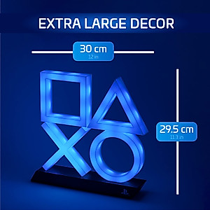 Paladone PlayStation 5 Icons Light PS5 XL - Color Phasing and Sound Reactive Game Room Lighting - Blue