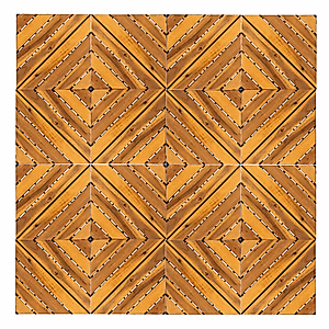 YAMAZING 12”x12” Solid Wood Interlocking Flooring Tiles (Pack of 9), Acacia Hardwood Deck Tiles,Floor Tiles for Both Indoor & Outdoor Use, Waterproof All Weather