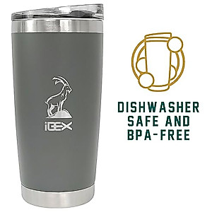 iBEX Tumbler 20 oz Stainless Steel Vacuum Insulated Tumbler With Magnetic Slider Lid (Grey)