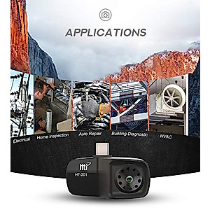 Hti-Xintai High Resolution Thermal Imaging Camera for Android Smartphones, USB Type-C - Black