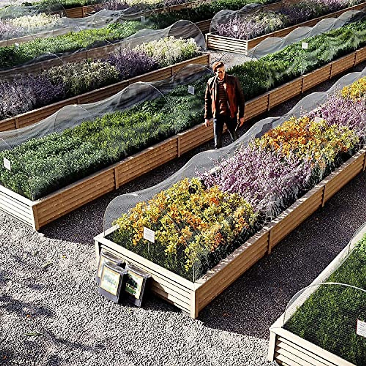 De-Bird Garden Fencing 7.5 x 65 ft Heavy Duty Bird Netting for Garden Protection Plastic Fence - Deer Fence Garden Netting Pest Barrier, Rabbit Fence, Flower Bed Fencing, Garden Fence Animal Barrier