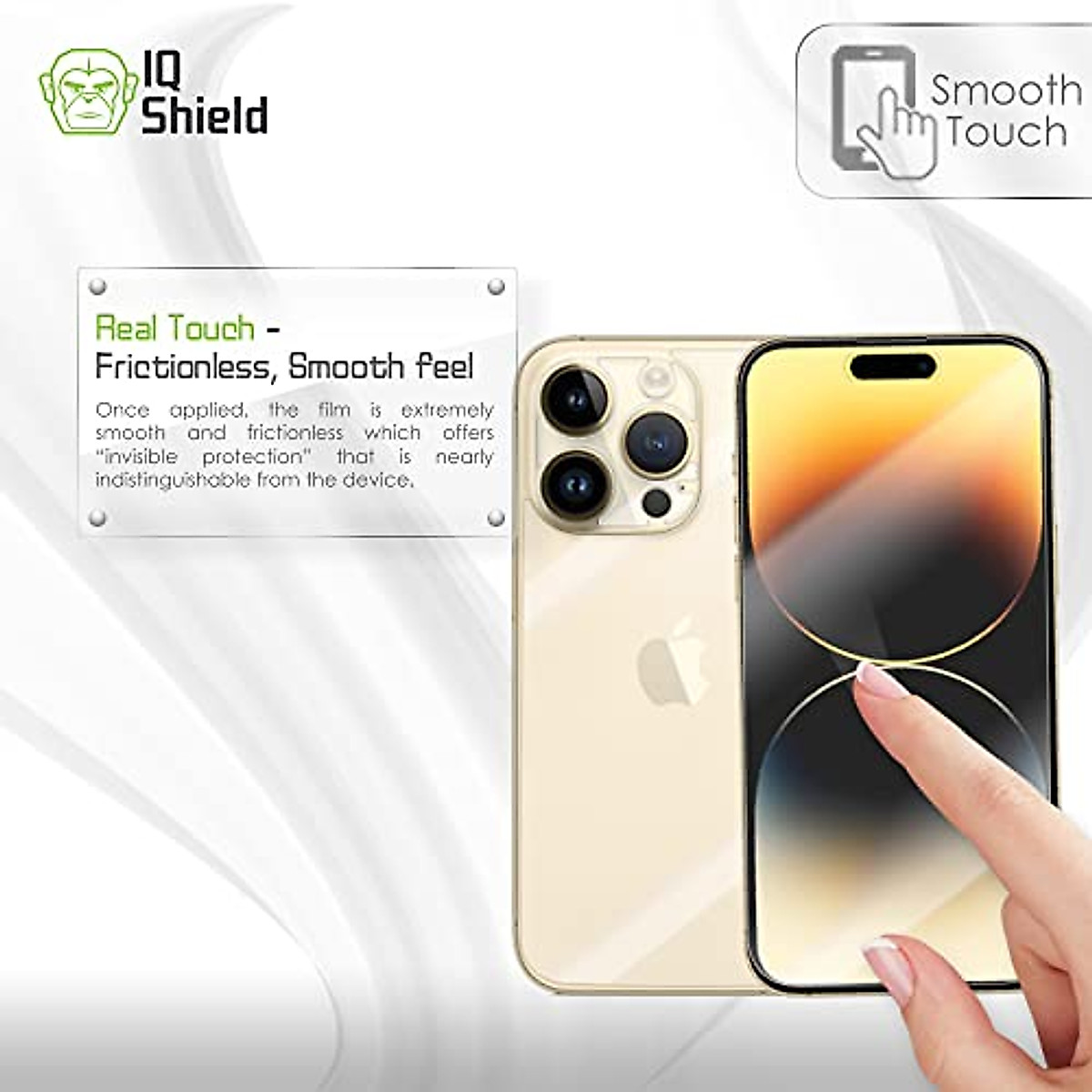 IQShield Screen Protector Compatible with Apple iPhone 14 Pro Max (6.7 inch)(2-Pack) Anti-Bubble Clear TPU Film