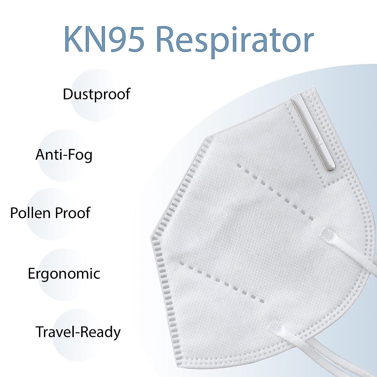 KN95 – Disposable Face Mask | Includes 20 Masks | 5-Ply Layer PM 2.5 Protection | Multiuse Dust & Particle Filtration | Adjustable Nose Piece & Elastic Ear Loop | Comfortable 3D Design Respirator