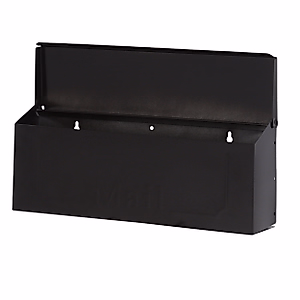 ARCHITECTURAL MAILBOXES Townhouse Galvanized Steel, Wall-Mount Mailbox, Black Small