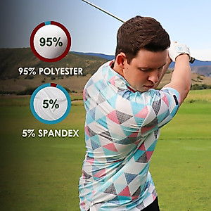 YATTA GOLF Athletic Performance Golf Shirt for Men - (Large) - Dry-fit Comfort, Moisture Wicking, 4-Way Stretch, Short Sleeve Casual Polo Shirt