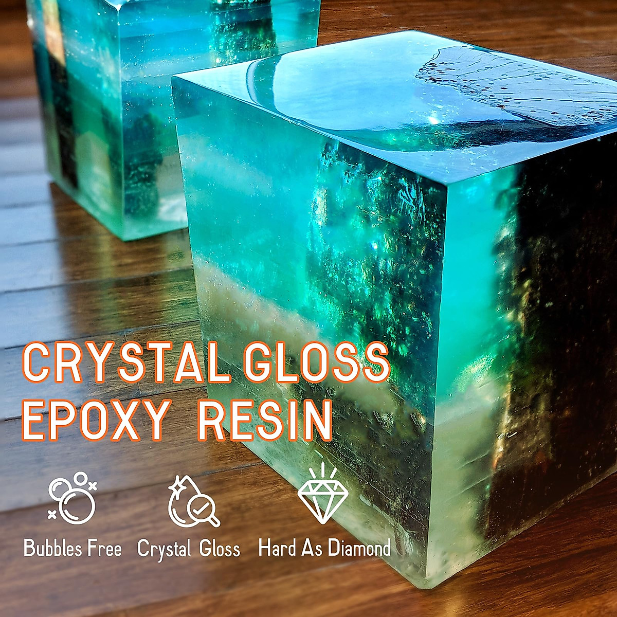 1.06 Gallon Resin Epoxy Kit - Crystal Clear Casting Resin for Countertop, Table Top, Wood, Crafts, Jewelry & Resin Mold - Bubble Free UV Resistant 2 Part Resin Kit (68oz Resin and 68oz Hardener)