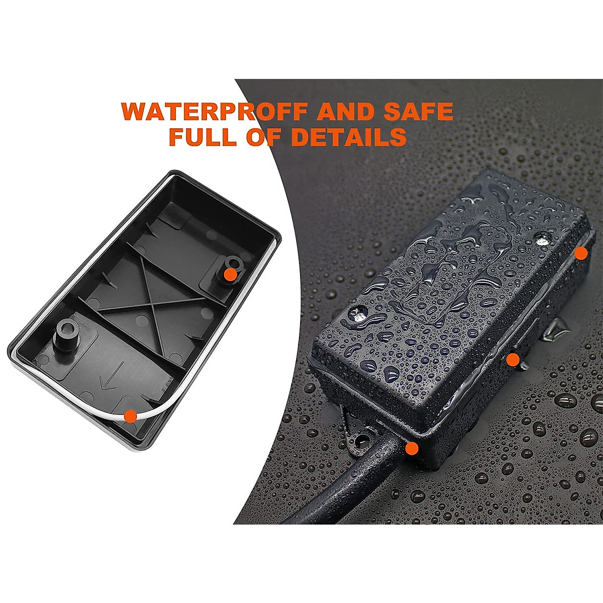 7 Pin Trailer Plug Wiring Harness （6ft）with 7 Gang Waterproof Junction Box, Heavy Duty 7 Way RV Trailer Replacement Wiring Harness Kit