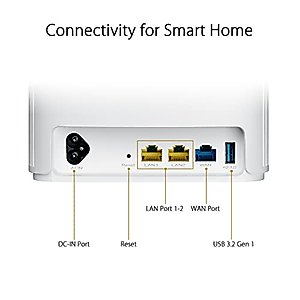 ASUS ZenWiFi AX Hybrid Powerline Mesh WiFi6 System (XP4) 2PK - Whole Home Coverage up to 5,500 Sq.Ft. & 6+ Rooms for Thick Walls, AiMesh, Free Lifetime Security, Easy Setup, HomePlug AV2 MIMO Standard