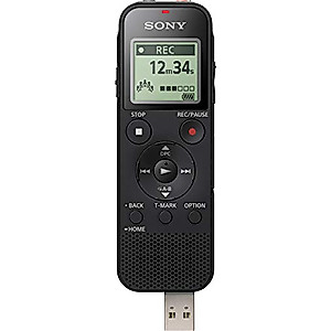 Sony ICD-PX470 Stereo Digital Voice Recorder with Built-in USB Bundle with 16GB microSD and Hard Carrying Case (3 Items)