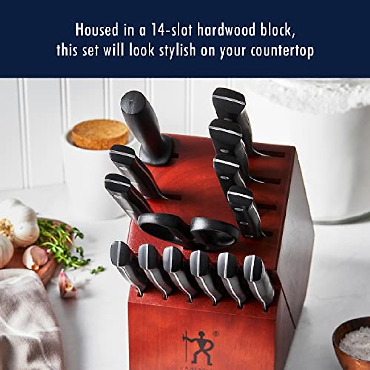 HENCKELS Dynamic Razor-Sharp 15-Piece Knife Set with Block, German Engineered Informed by 100+ Years of Mastery