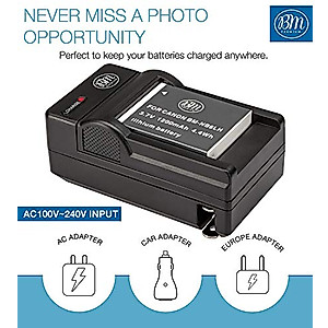 BM 2 NB-6LH Batteries and Charger for Canon PowerShot S120, SX170 is, SX260 HS, SX280 HS, SX500 is, SX510, SX520, SX530, SX540 HS, SX600 HS, SX610 HS, SX700 HS, SX710, ELPH 500, D10, D20, D30 Cameras