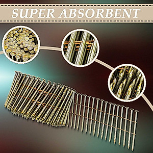 Hotop 3600 Count Siding Nails, 15-Degree Wire Collated Coil Stainless Steel Ring Shank Nails, Full Round Head Hot-Dipped Galvanized Siding Nailer Attachment Replacement Parts (2 Inch)