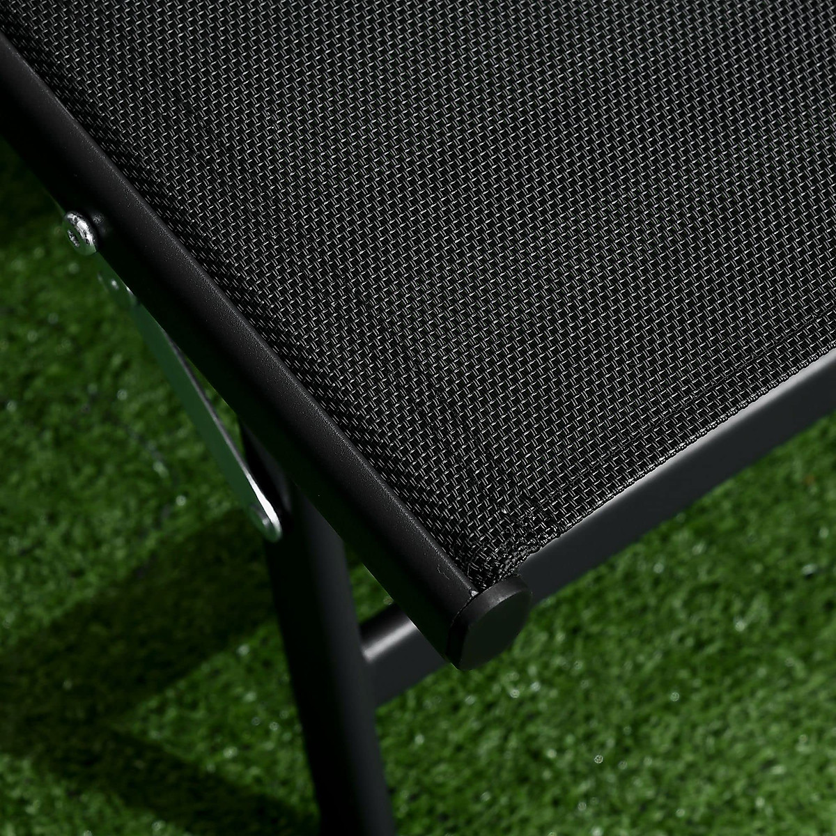 Outsunny Chaise Lounge Outdoor, 2 Piece Lounge Chair with Wheels, Tanning Chair with 5 Adjustable Positions for Patio, Beach, Yard, Pool, Black