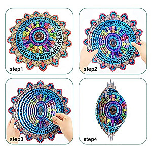 Wind Spinners for Yard and Garden 3D Metal Yard Art 360 Degree Swivel Wind Spinners Outdoor Metal Large Large Laser Cut Metal Outside Decorations for Yard Lawn Decorations Garden Decoration