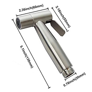 2 PCS Bidet Toilet Sprayer Head Stainless Steel Handheld Bidet Sprayer for Toilet Portable Pet Shower Toilet Water Sprayer Cloth Bathroom Diaper Sprayer for Personal Hygiene,Kitchen,Toilet Cleaning
