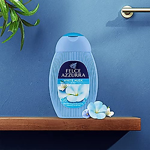 Felce Azzurra White Musk - Delicate Essence Shower Gel - Fresh And Clean Fragrance With Energetic And Citrus Fruits - Smoothness Of Rose Blends With Carnation To Get A Smooth Effect - 8.4 Oz