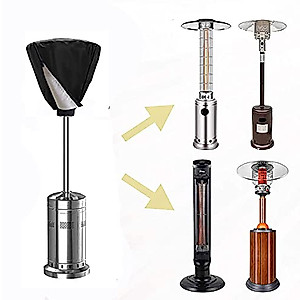 JK-GMTE Oxford Waterproof Patio Heater Cover Outdoor Round Heater Covers Head Vinyl Covers Weather Resistant Heavy Duty Heater Cover with Zipper Fabric （Top Cover Only,36"x36"x26", Black)