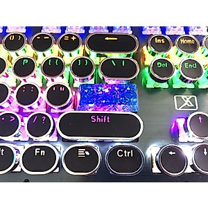 Handmade 2.25u Enter Keycap Thick Resin Translucidus Backlit Key Cap OEM Profile for Cherry MX Gaming Mechanical Keyboard (Blue)