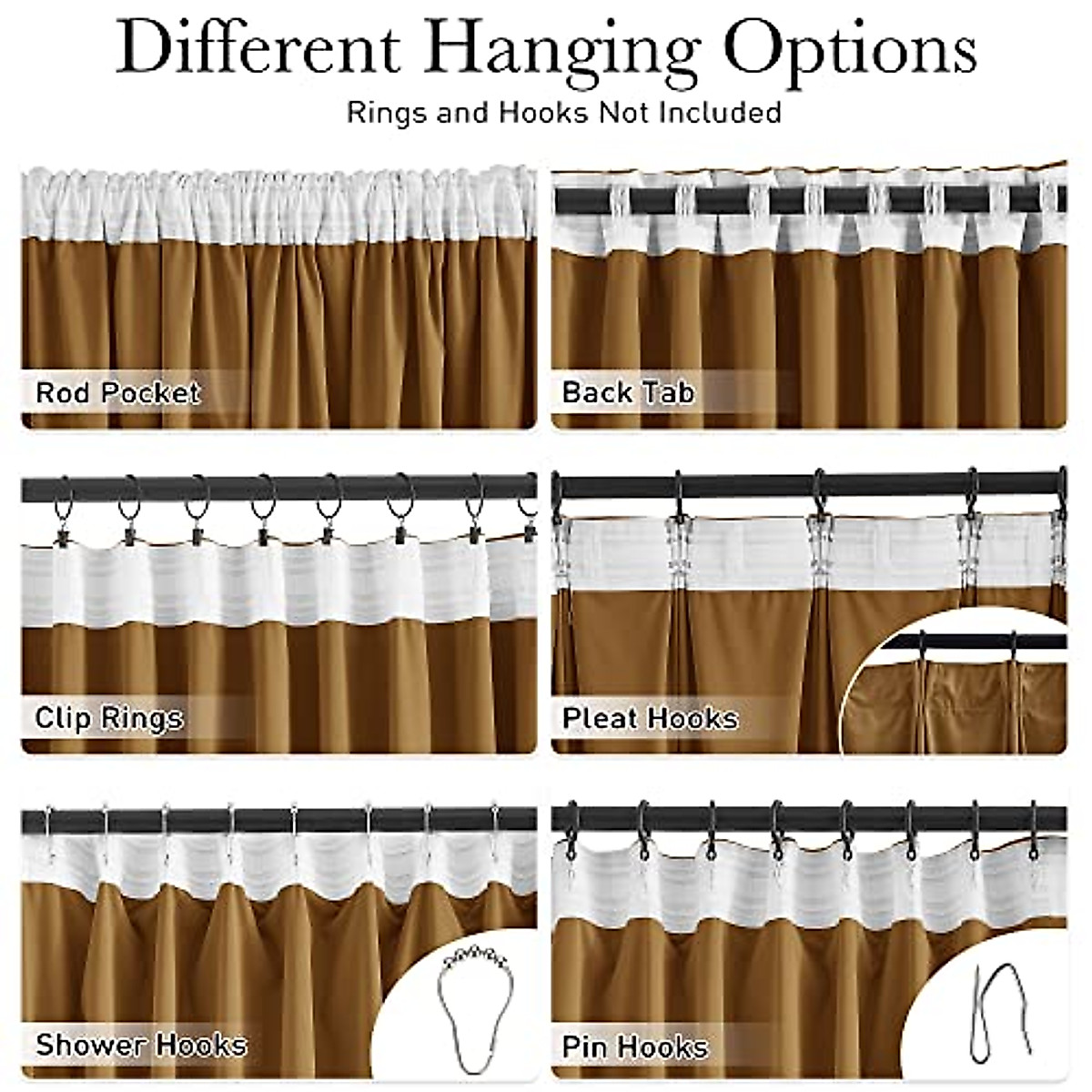 StangH Velvet Curtains 84 inches - Gold Brown Blackout Thermal Insulated Window Drapes for Living Room, Back Tab Luxury Home Decor Curtains for Bedroom Sliding Door, W52 x L84, 2 Panels