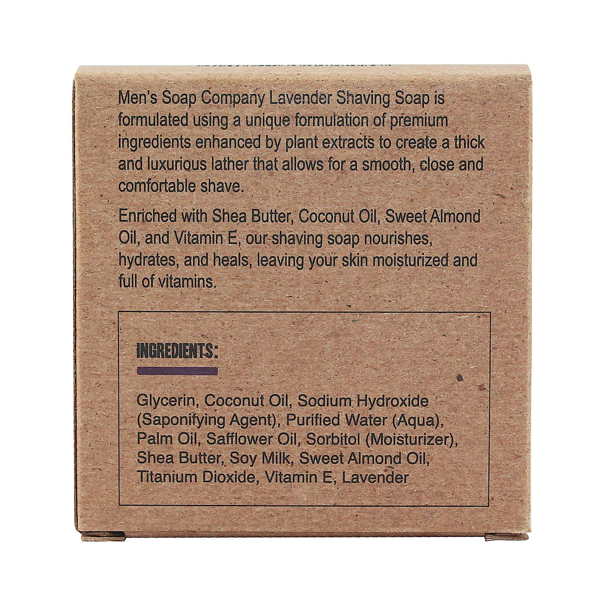 Men’s Soap Company Shaving Soap Refill Puck, 4.0 oz - Natural Vegan Ingredients with Shea Butter & Vitamin E for Thick Lather and Skin Protection, Lavender