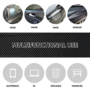 5D High Gloss Black Carbon Fiber Vinyl Roll 1ft x 5ft Bubble Free Air Release Automotive Car Wrap Film