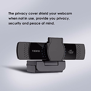 VIOFO 1080P Webcam with Microphone, Privacy Cover, Rotatable Clip, Computer HD Streaming Web Camera, USB Web Cam for Laptop Desktop PC Live Streaming Video Calling Recording Gaming Conferencing