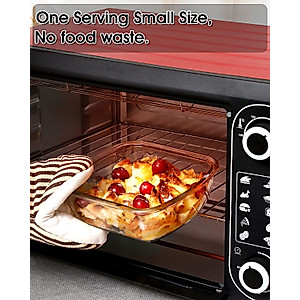 NUTRIUPS 1 QT Square Glass Baking Dish with Lid, 6x6 Baking Dish for Oven, Small Glass Food Bakeware