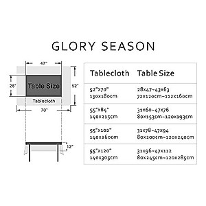 GLORY SEASON Rustic Tablecloth Classic French Village Printed Linen Fabric Table Cover Farmhouse Decoration 55x120 Inches Rectangle/Oblong Blue for Kitchen Dining