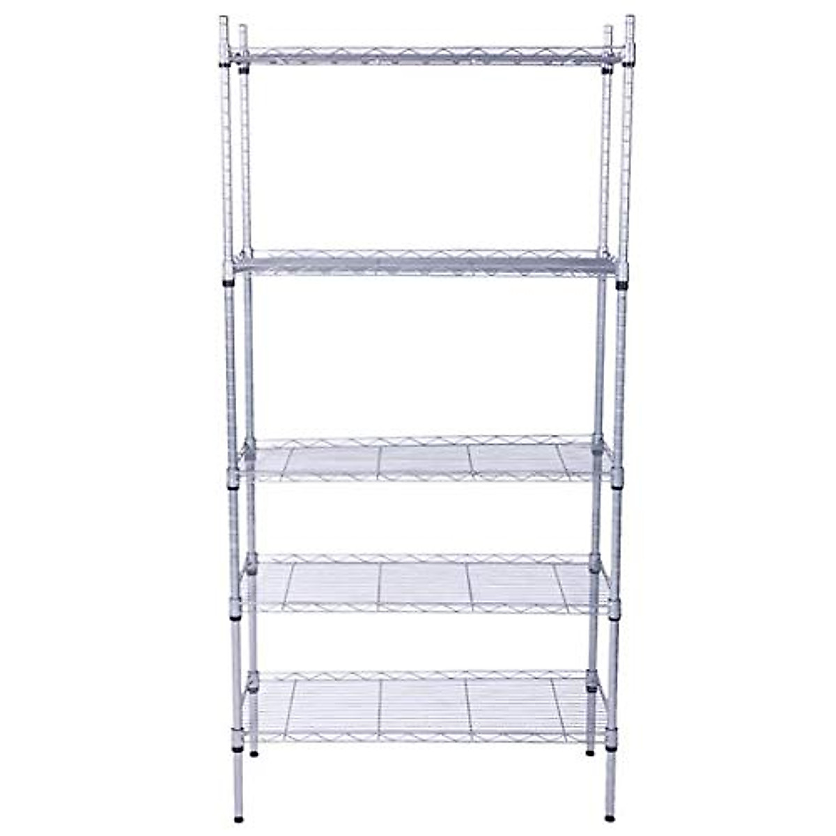 HH Building 5-Tier Wire Shelving Unit Adjustable Steel Wire Rack Shelving 5 Shelves Steel Storage Rack, Function Metal Shelves Garage Storage Shelves for Kitchen Living Room Office Garage