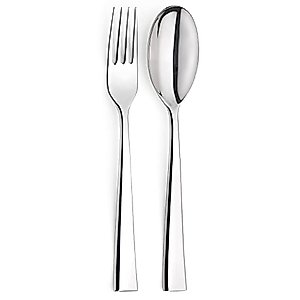Thomas P501348 2-Piece Kitchen Dining Serving Cutlery Set, Stainless Steel, Includes Large Fork and Spoon, Easy Grip Handles, Ideal for Serving Salad, Pasta, Vegetables, Sharing Dishes