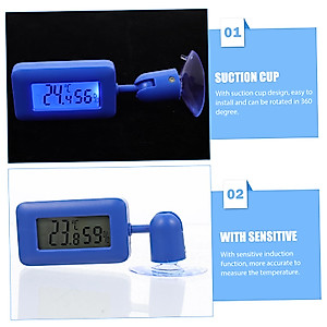 GREENADSCAPE Reptile Hygrometer Rotary Reptile Thermometer Temperature and Humidity Meter Mini Thermometer Aquarium Plant Holder Reptile Terrariums Leopard Gecko Digital Reptile Thermometer Abs