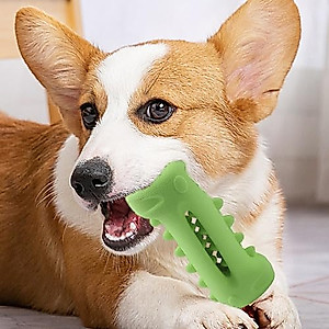 Axfbim Treat Dispensing Dog Toys, Dog Toothbrush Stick Dental Care Teeth Cleaning Toys, Indestructible Dog Chew Toys, for Large Medium Breed Dog, Durable Dog Toys (B)